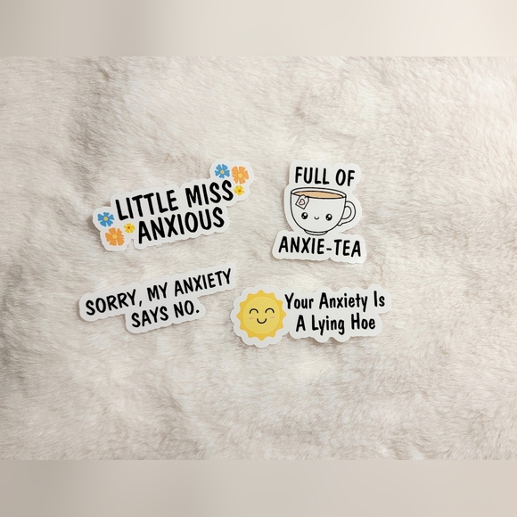 Hand Crafted | Design | Anxiety Stickers 4 Stickers Handmade Stickers ...
